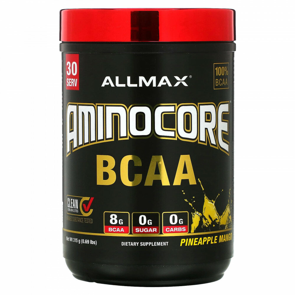 ALLMAX, AMINOCORE™ BCAA, ананас и манго, 345 г (0,76 фунта)
