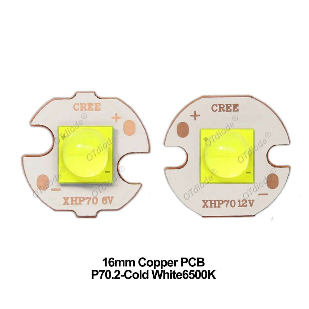 Светодиодный чип XHP70.2 OTdiode 20W-40W Светло-желтый, 20W-CW 6500K 16mm, 6V, 5pcs