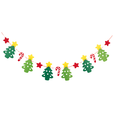 Гирлянда растяжка Елка Леденец, фетр, 3м