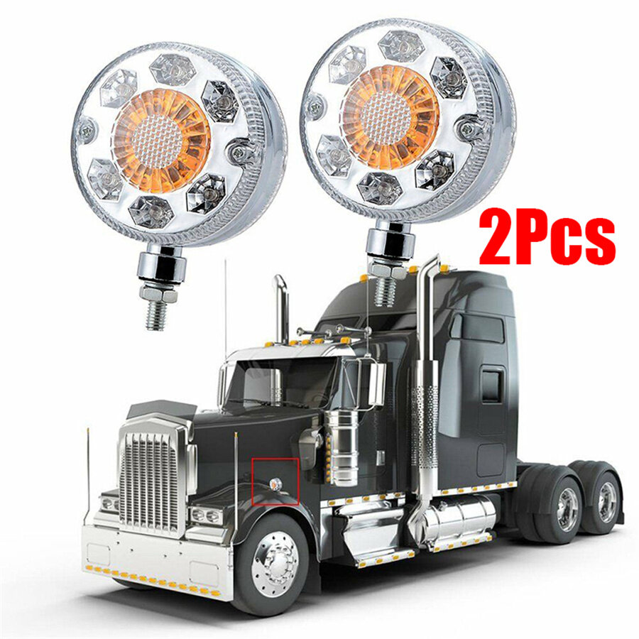 2шт Круглый Светодиодный Постамент Крыло Легкого Грузового Прицепа С Двойным Торцевым Тормозом Сигнала Поворота
