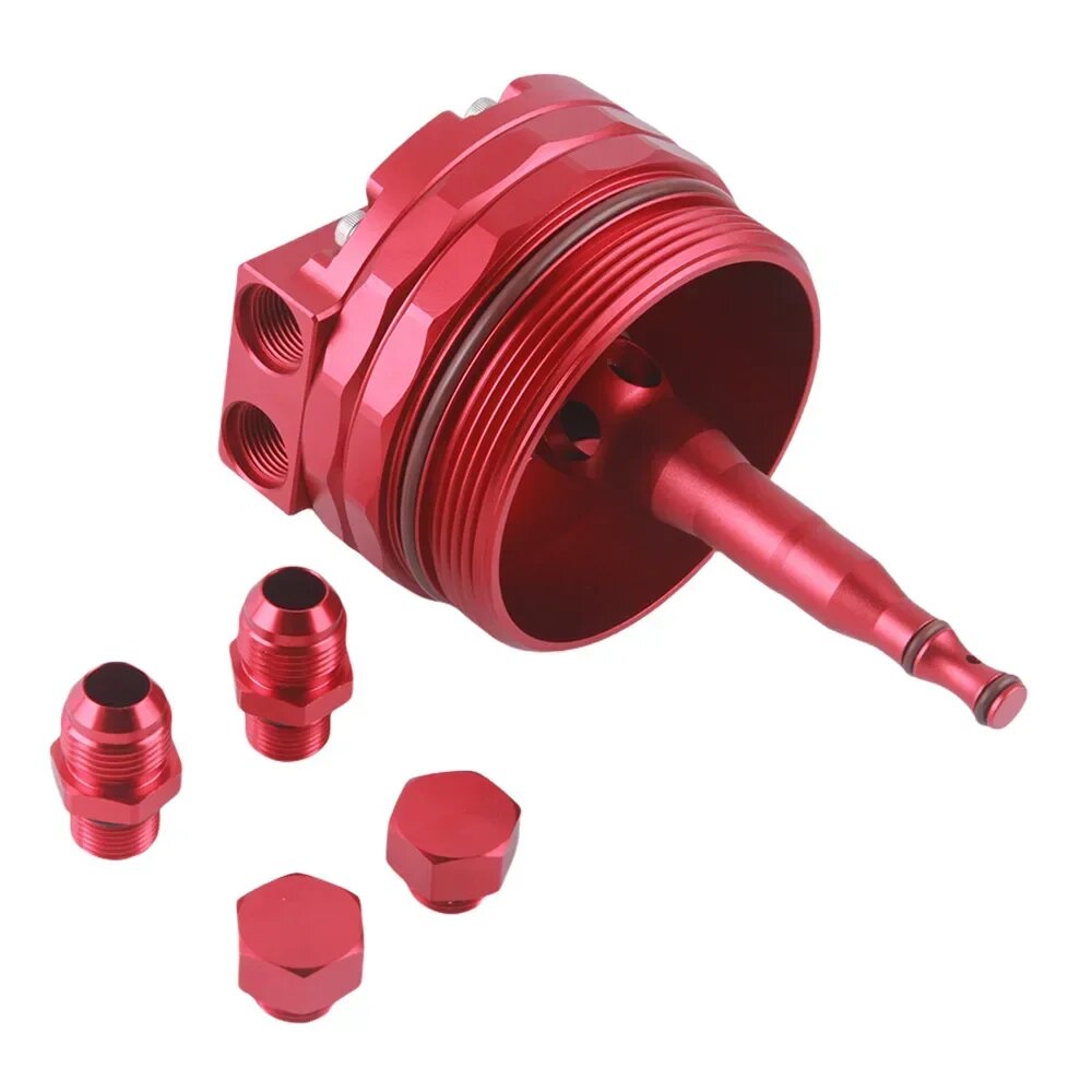 Крышка фильтра масляного радиатора AN10, фитинги и 2 порта датчика для BMW M52 M54 M56 E46 E39 E60 E61 X3X5 Z3Z4 328i 325i 525i 530i Красный