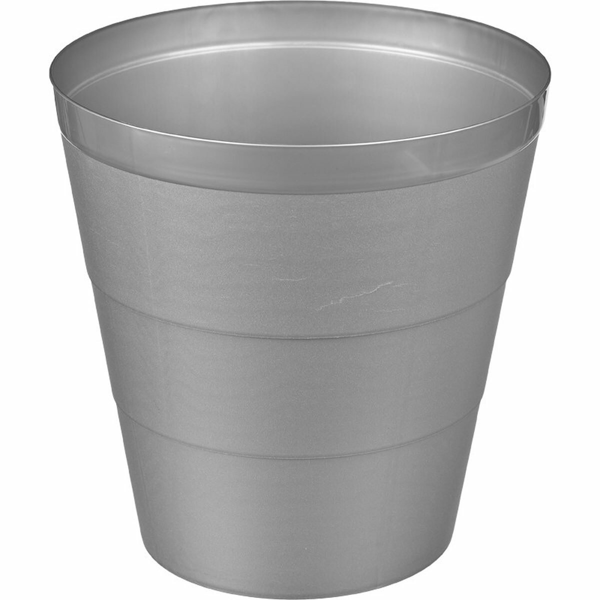 Корзина для бумаг 14л, круглая цельная, пластик, серая, 14шт.