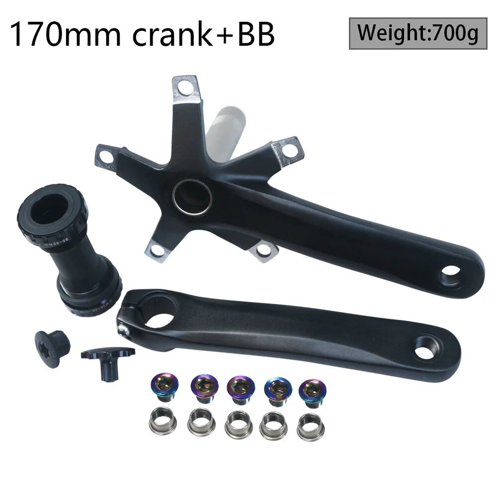 GANOPPER Шатуны для шоссейного велосипеда алюминиевые 152/165/170 мм 170 Crank with BB