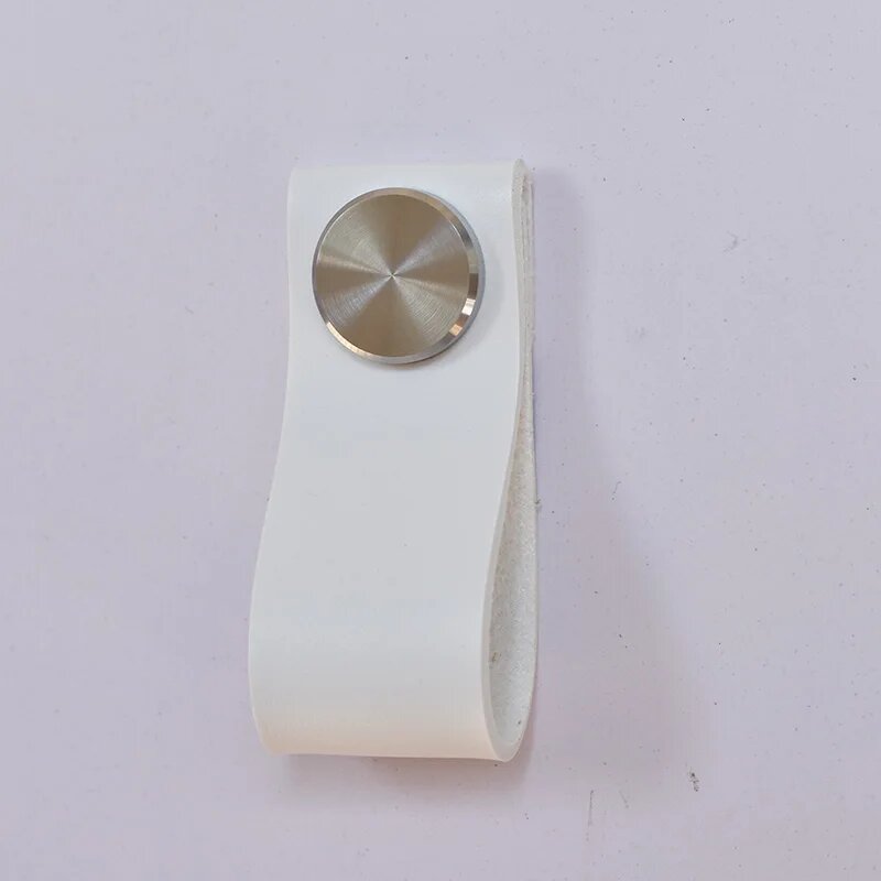 Ручки для шкафов IHOMCASA латунные искусственная кожа White-304Silver