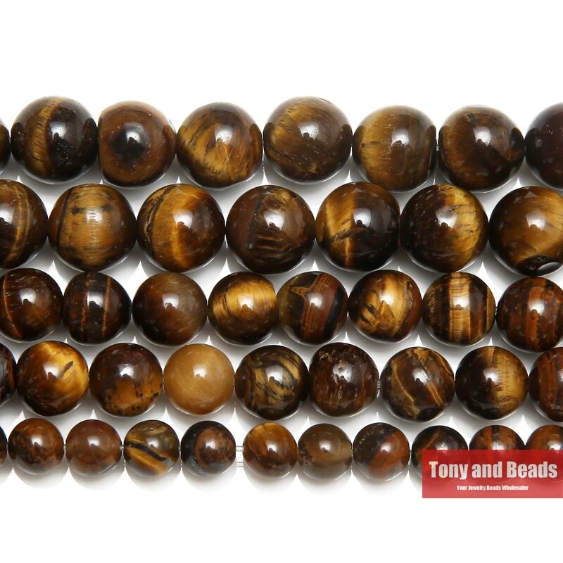 Бусины Тигровый глаз Агат Tony and Beads 3-14 мм 4mm 85 to 95pcs