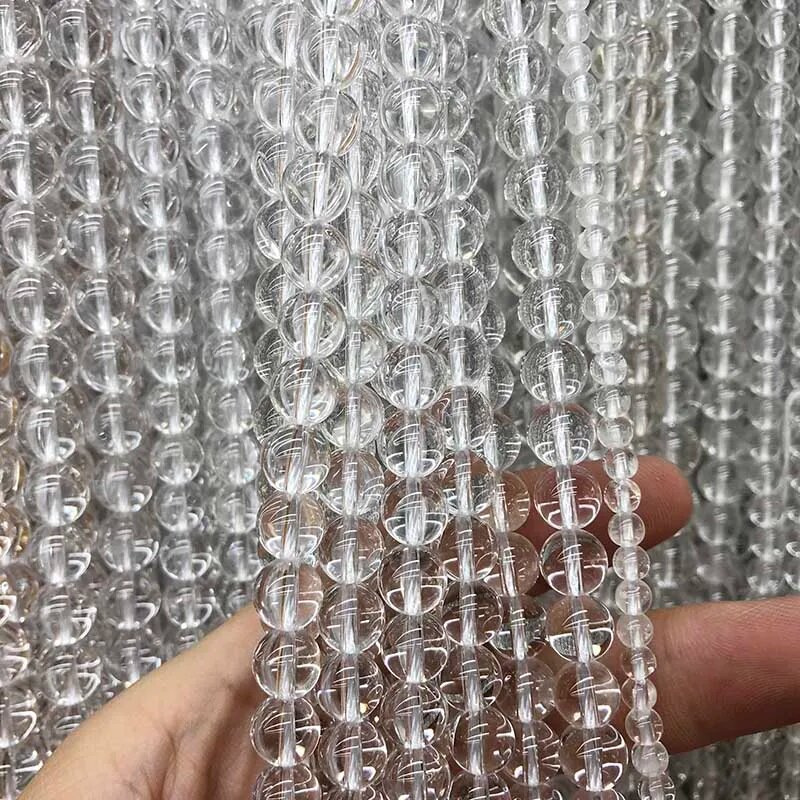 Натуральные бусины из горного хрусталя, белые, круглые, 4-12 мм, прозрачный кварц, 3mm 110pcs beads