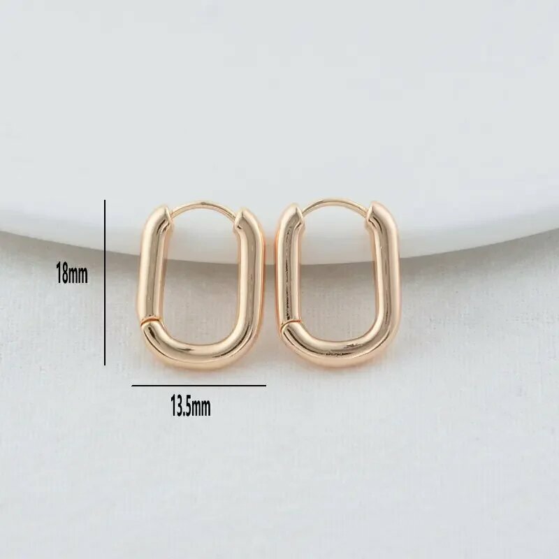 Латунные овальные серьги-кольца 14-каратного золота Florainer Tina 2PCS, 14k Gold Color