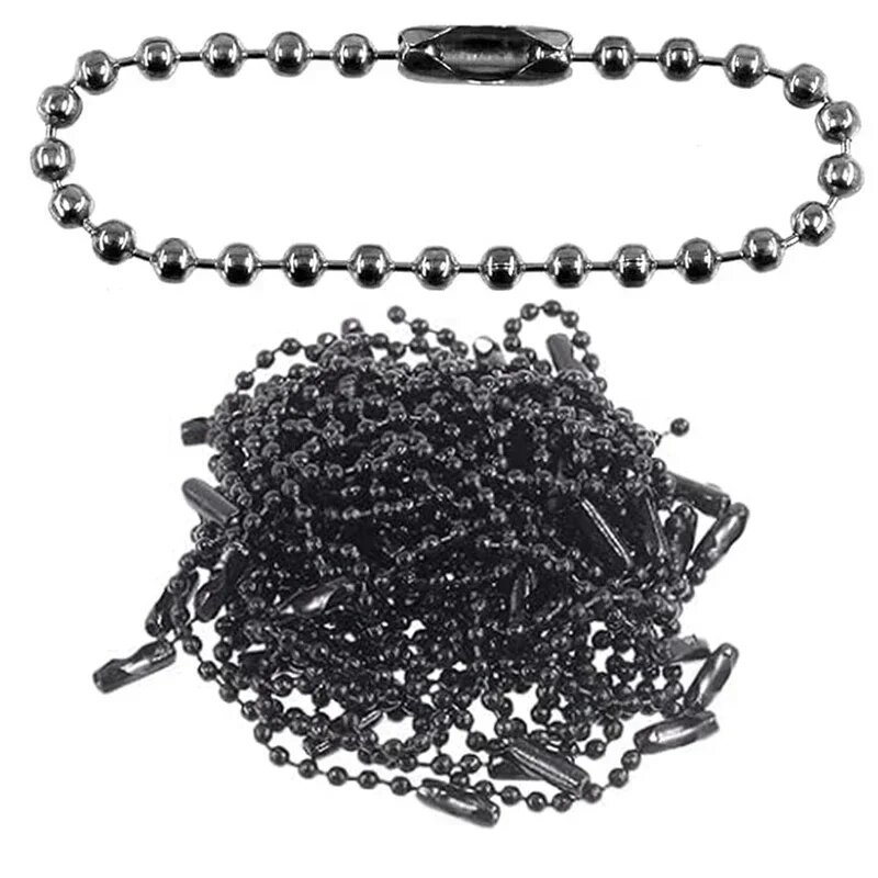 Шариковые цепочки из металла для рукоделия Черный, 10pcs, black