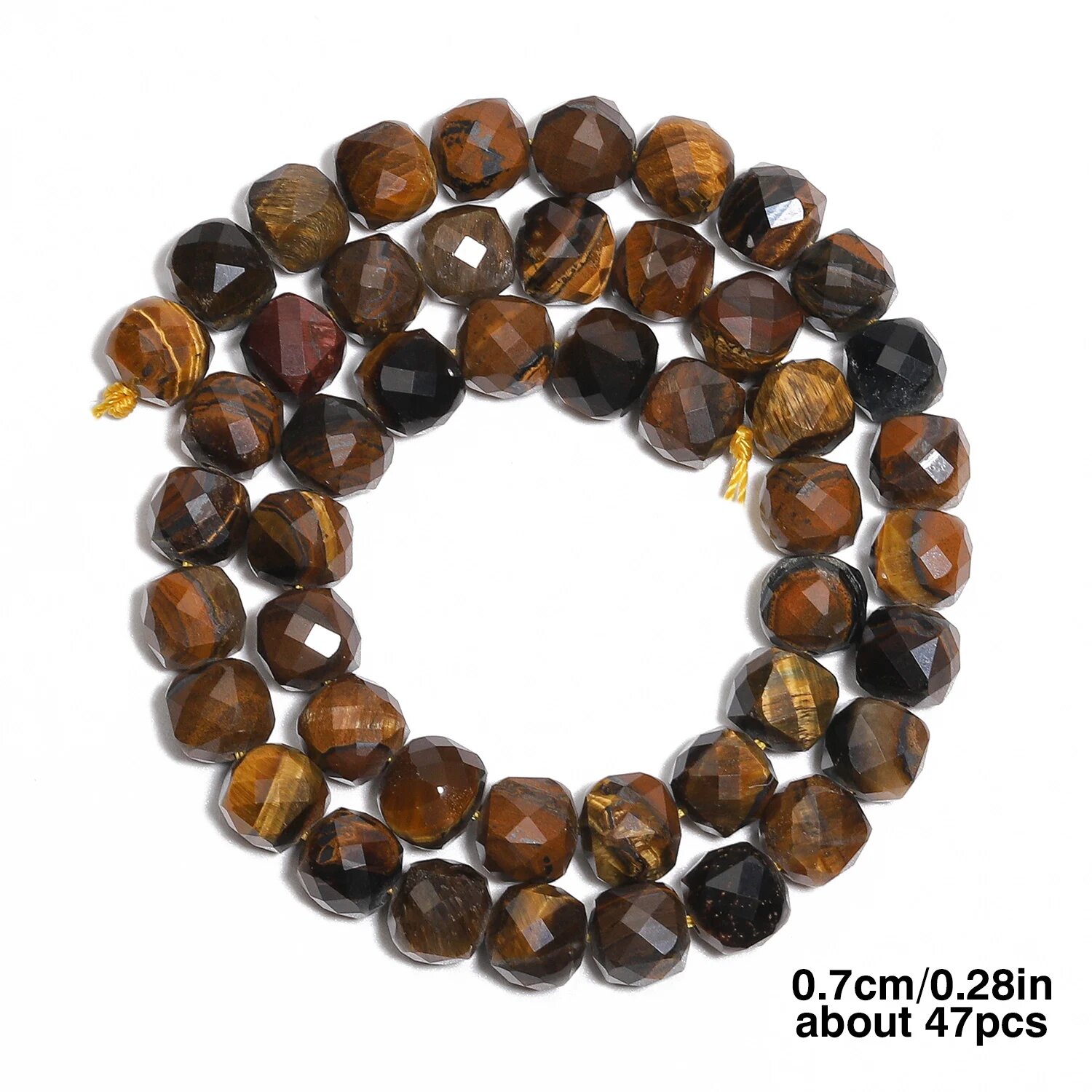 Бусины тигровый глаз с огранкой, 7 мм