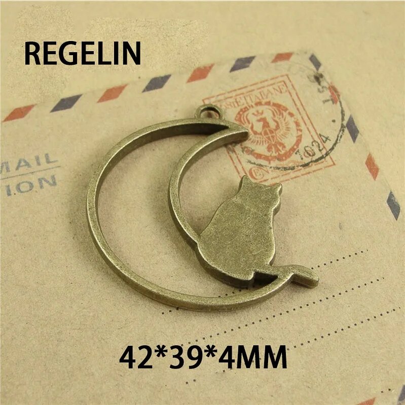 REGELIN Кулоны-шары с изображением кота, луны и лебедя 5 шт. MOAB
