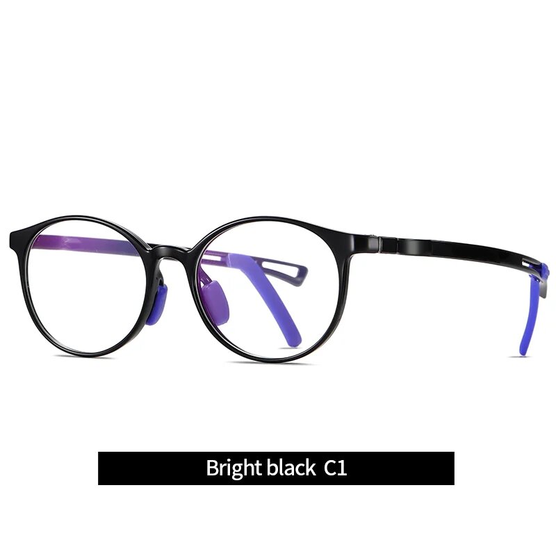 Очки детские Gmei Optical TR90, черные с фиолетовыми вставками, C1