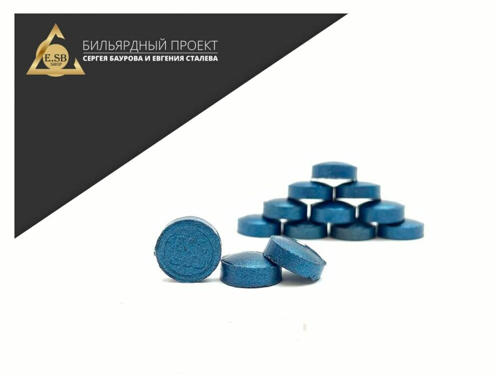 Наклейка для кия ESB Pro, средняя жесткость, диаметр 13мм, цвет синий