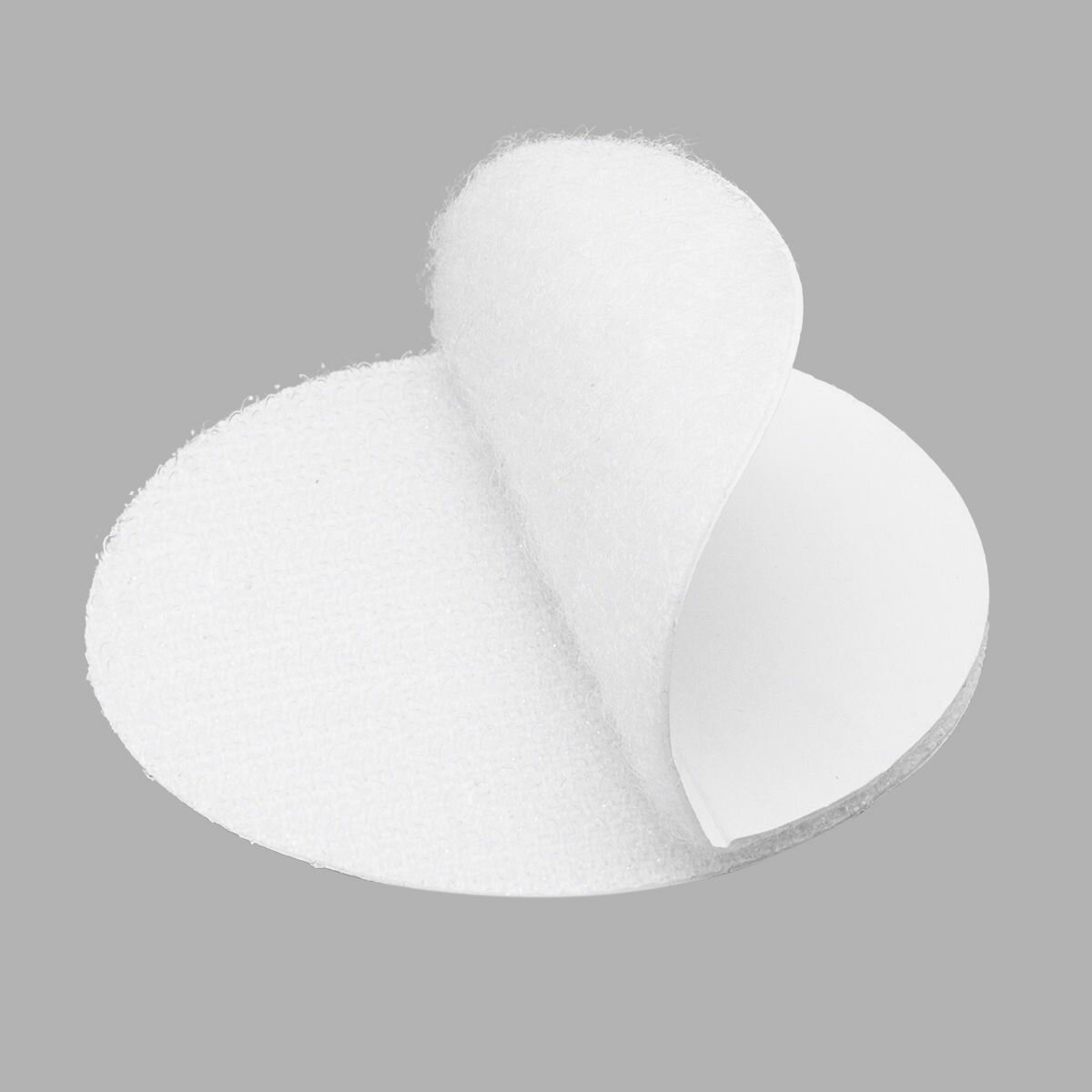 6131-2080 Липучки круглые на клеевой основе 6 см, 10 пар/упак (белый)