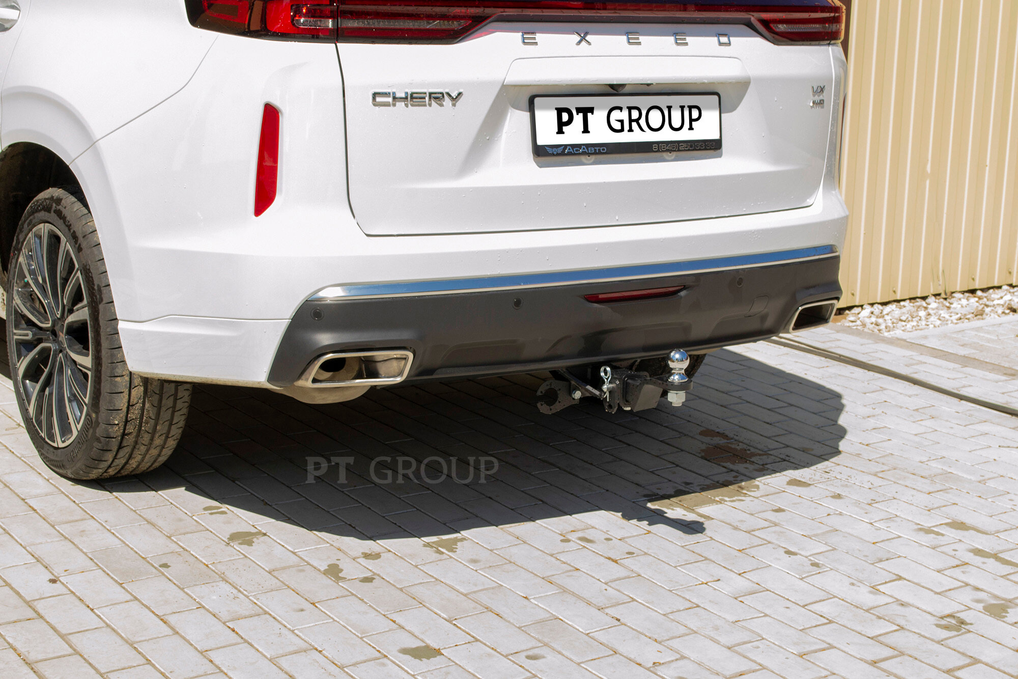 Фаркоп с унив. электрикой Smart, съемный квадрат, для EXEED VX 2020- (паспорт и сертификат) ПТ групп. EVX-20-991122.00