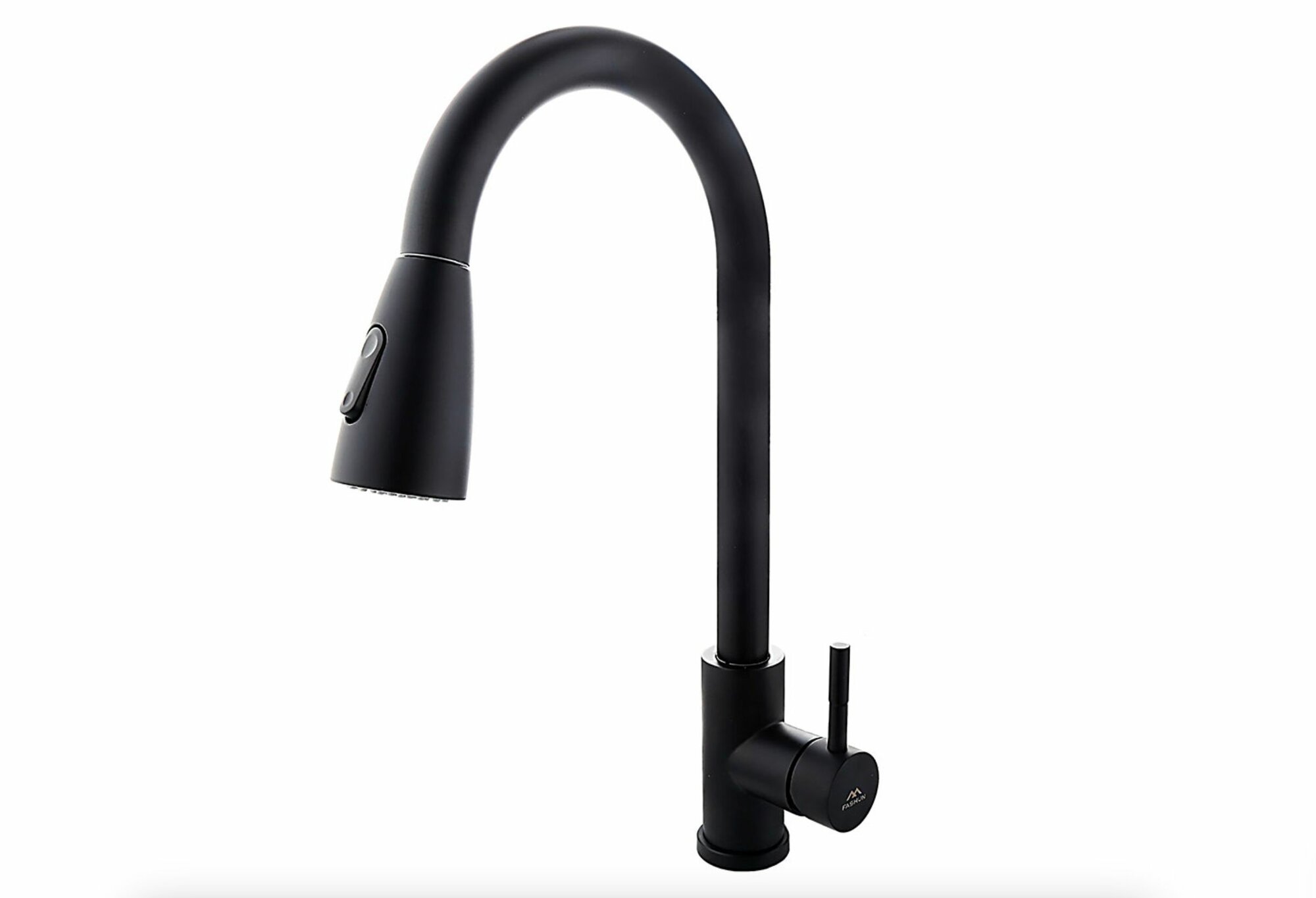 Смеситель для кухни с вытяжной лейкой, черный, сталь