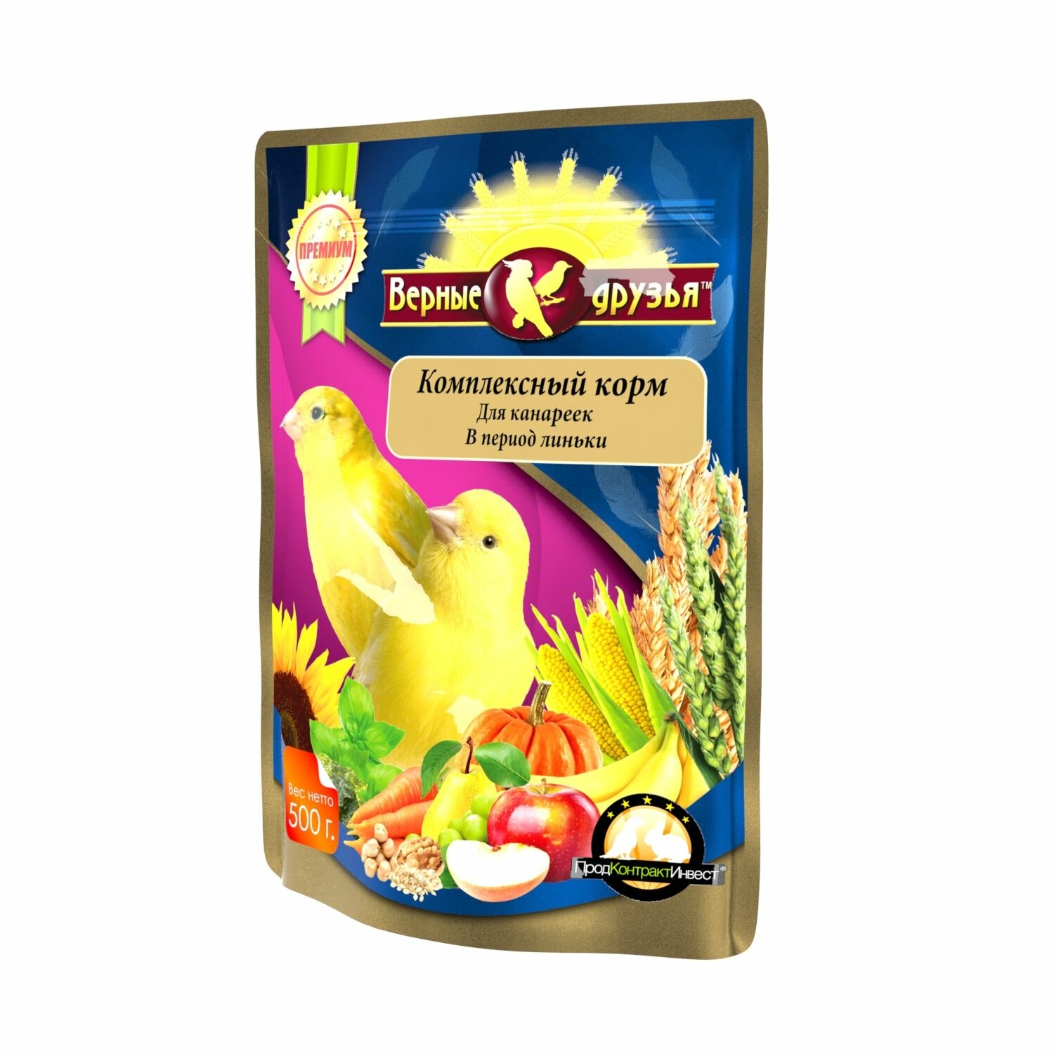 Корм "Верные друзья" для канареек в период линьки 500 гр./6 штук
