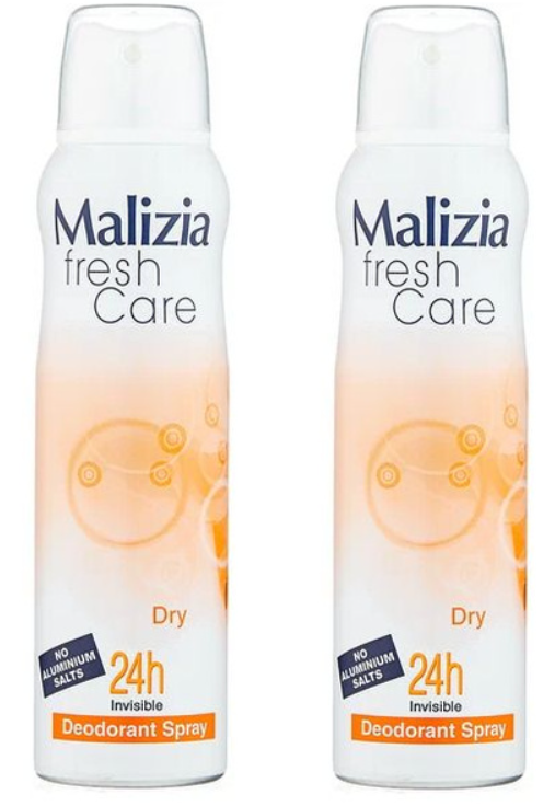 Дезодорант-антиперспирант Malizia Fresh Care Dry, 150 мл, 2 шт.