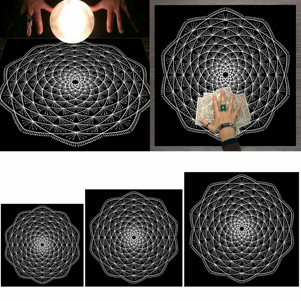 1 кусок скатерти Таро "Цветок жизни" 140-50х50см