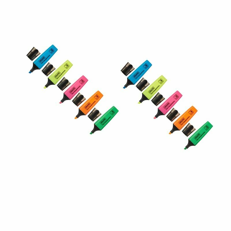 Attache Набор текстовыделителей Colored, 1-5 мм, 5 цветов, 2 уп.