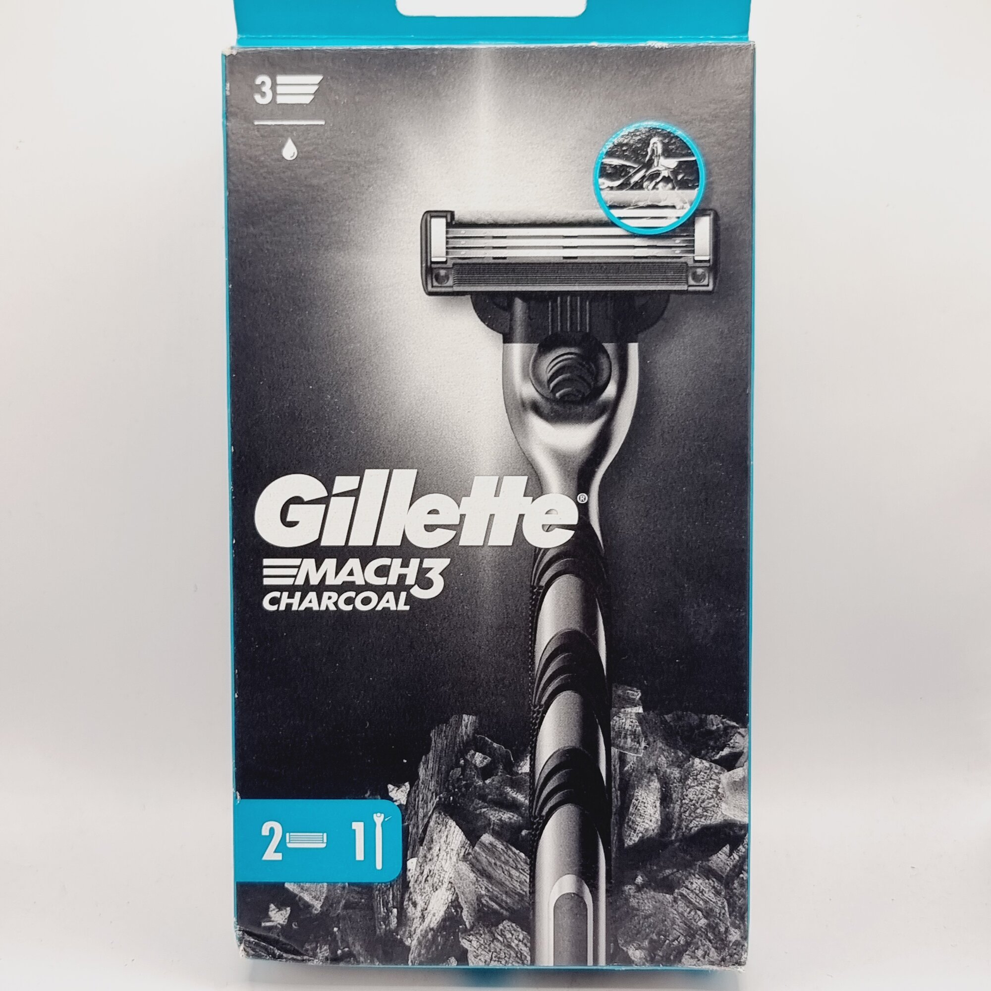 Бритвенный станок с двумя кассетами Gillette Mach3 Charcoal 1 шт (Польша)