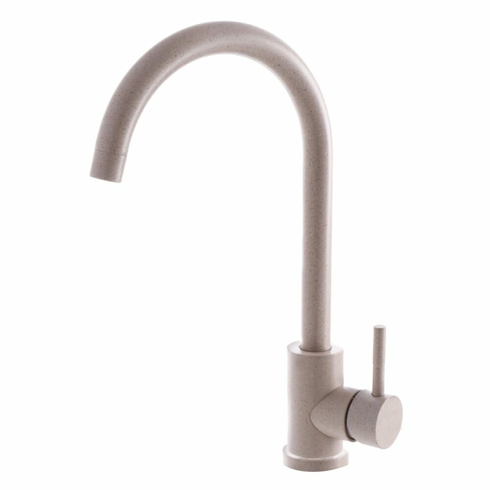 Смеситель для кухни Антей Булат с высоким изливом нержавеющая сталь бежевый