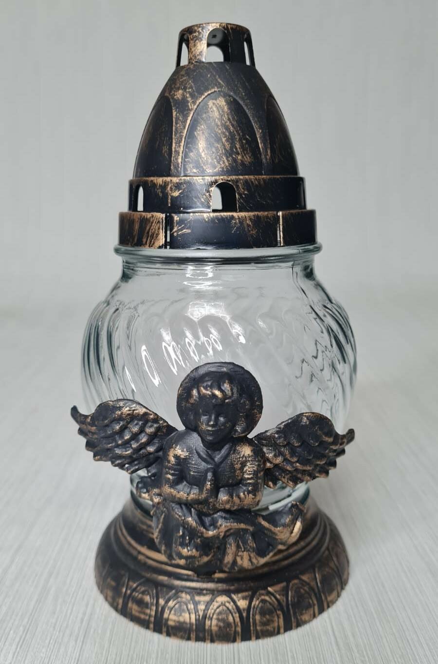 Неугасимая лампада "Бронзовый Ангел", высота с крышкой - 205 мм.