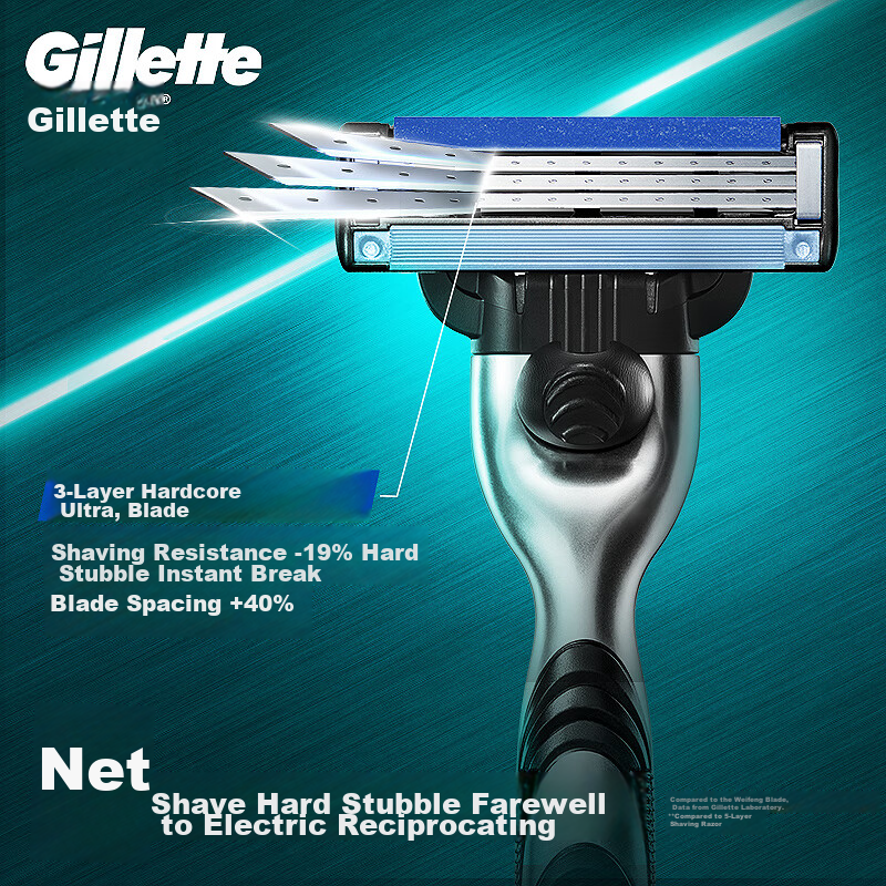 Gillette Manual Razor Fusion ProGlide 3, 1 Handle with 4 Cartridges, 3-Layer Blades, Manual Shaver, Beginner-Friendly, Birthday Gift for Men, Gift for Boyfriend, Not Jili