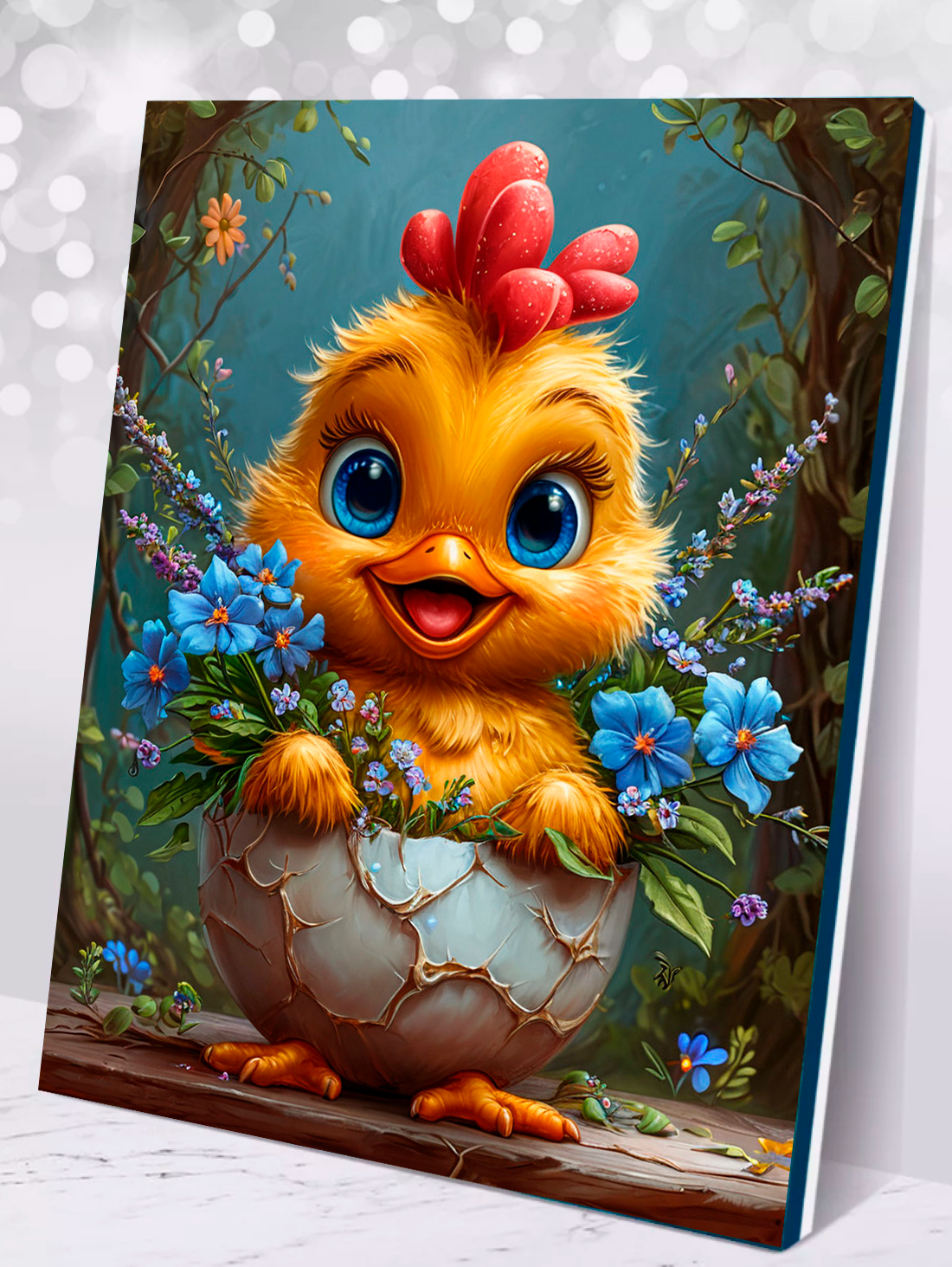 Картина по номерам "Пасхальный цыпленок" 40х50 см, хлопковый холст на подрамнике, акрил, АртТойс