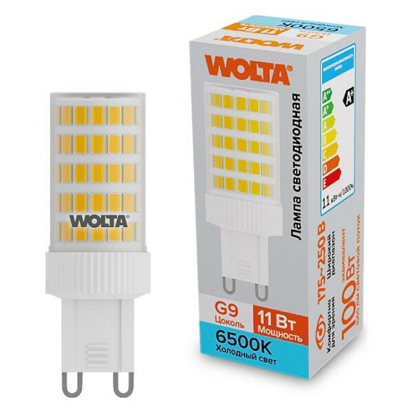 Лампа светодиодная Wolta G9 11Вт 6500K WSTD-JCD-11W6KG9-C