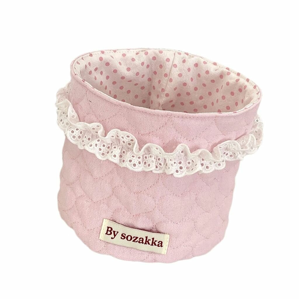 Корзина для хранения на рабочем столе из корейской ткани-love Светло-розовый