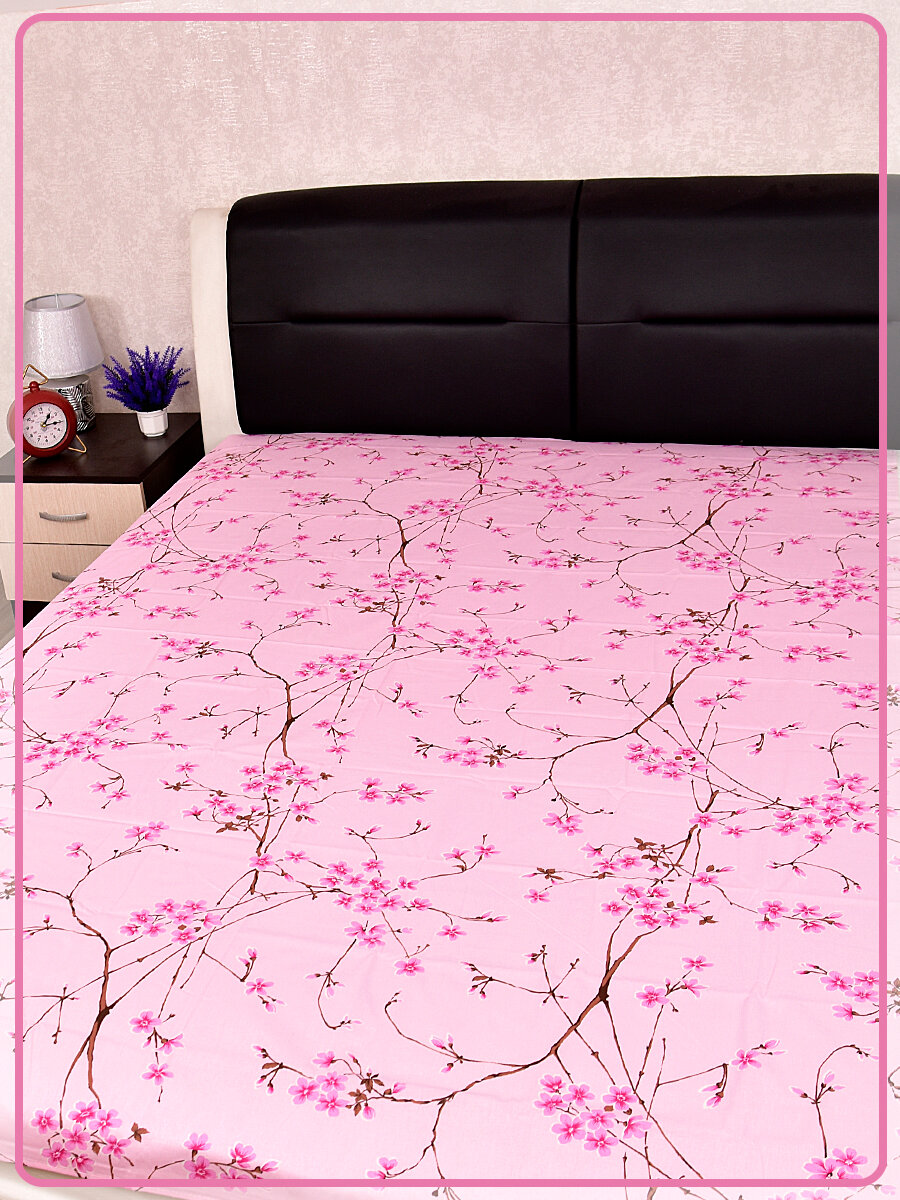 Простыня Шуйская бязь Сакура розовая 6698-2 150х210