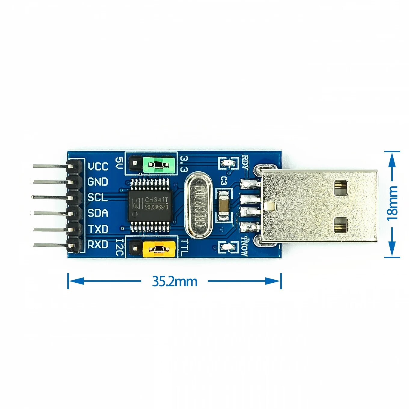 Новый модуль CH341T 2 в 1, 3,3 В, 5 В, USB-I2C IIC UART, однокристальный загрузчик последовательного порта USB-TTL