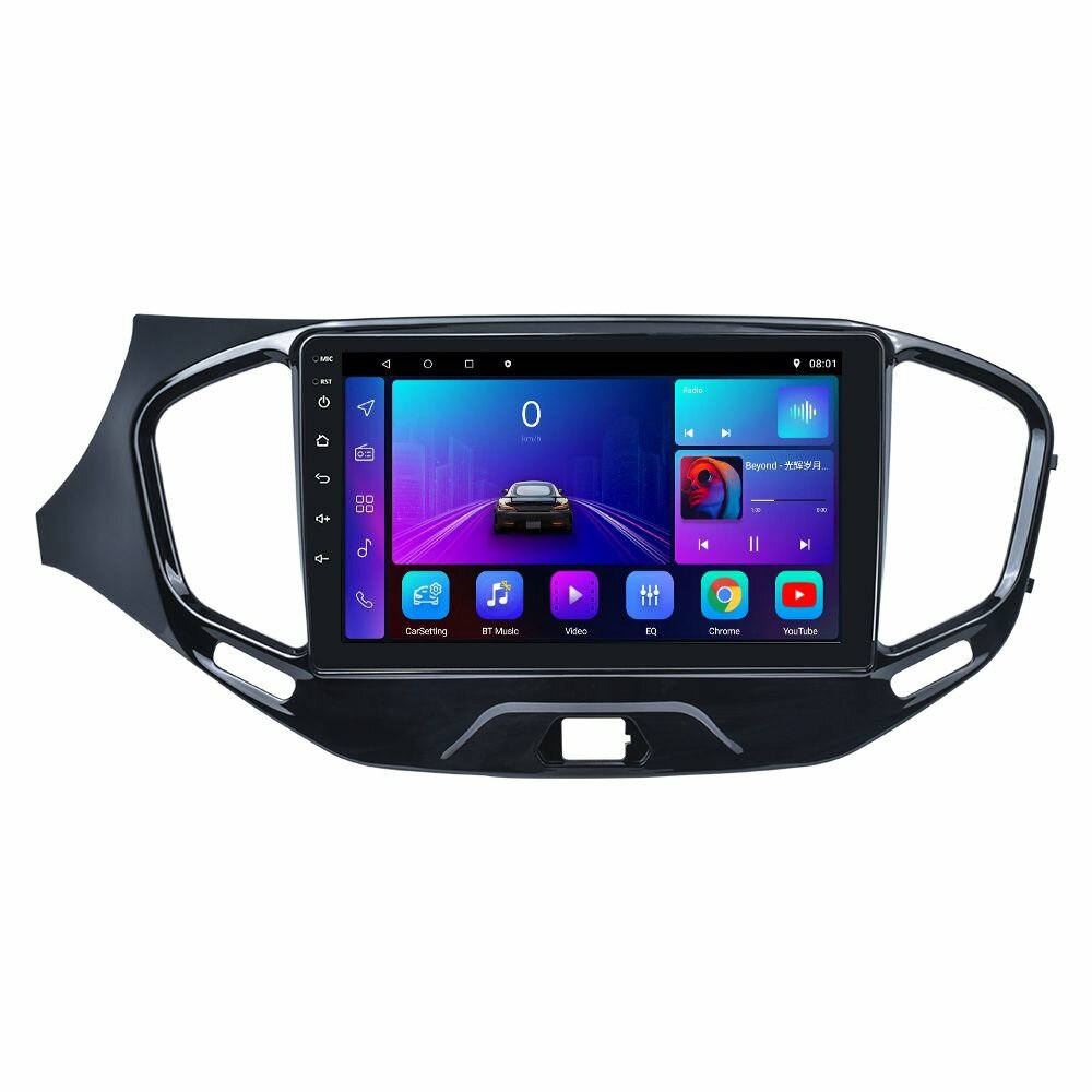9 - дюймовый Android 12 автомобильный радиоприемник для For LADA Vesta 2015-2018 1+32G ядерный процессор, экран IPS, модем, камера заднего видаGPS, FM, BT