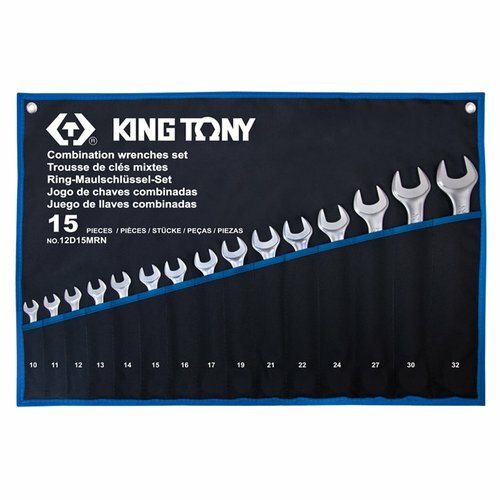King tony набор комбинированных ключей, 10-32 мм, чехол из теторона, 15 предметов King Tony 12D15MRN