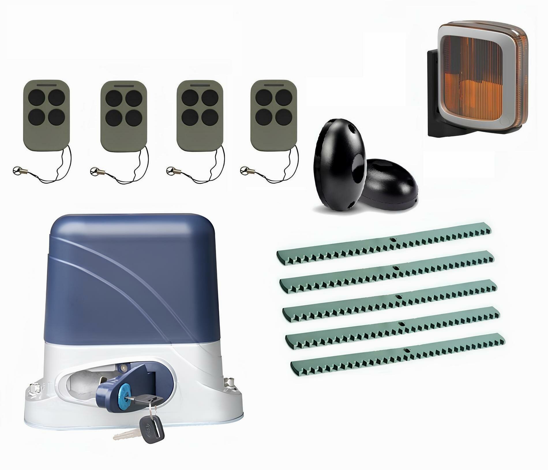 Автоматика для откатных ворот KSL-800 FULL-2K5-Т4, комплект: привод, 4 пульта, фотоэлементы, лампа, 5 реек