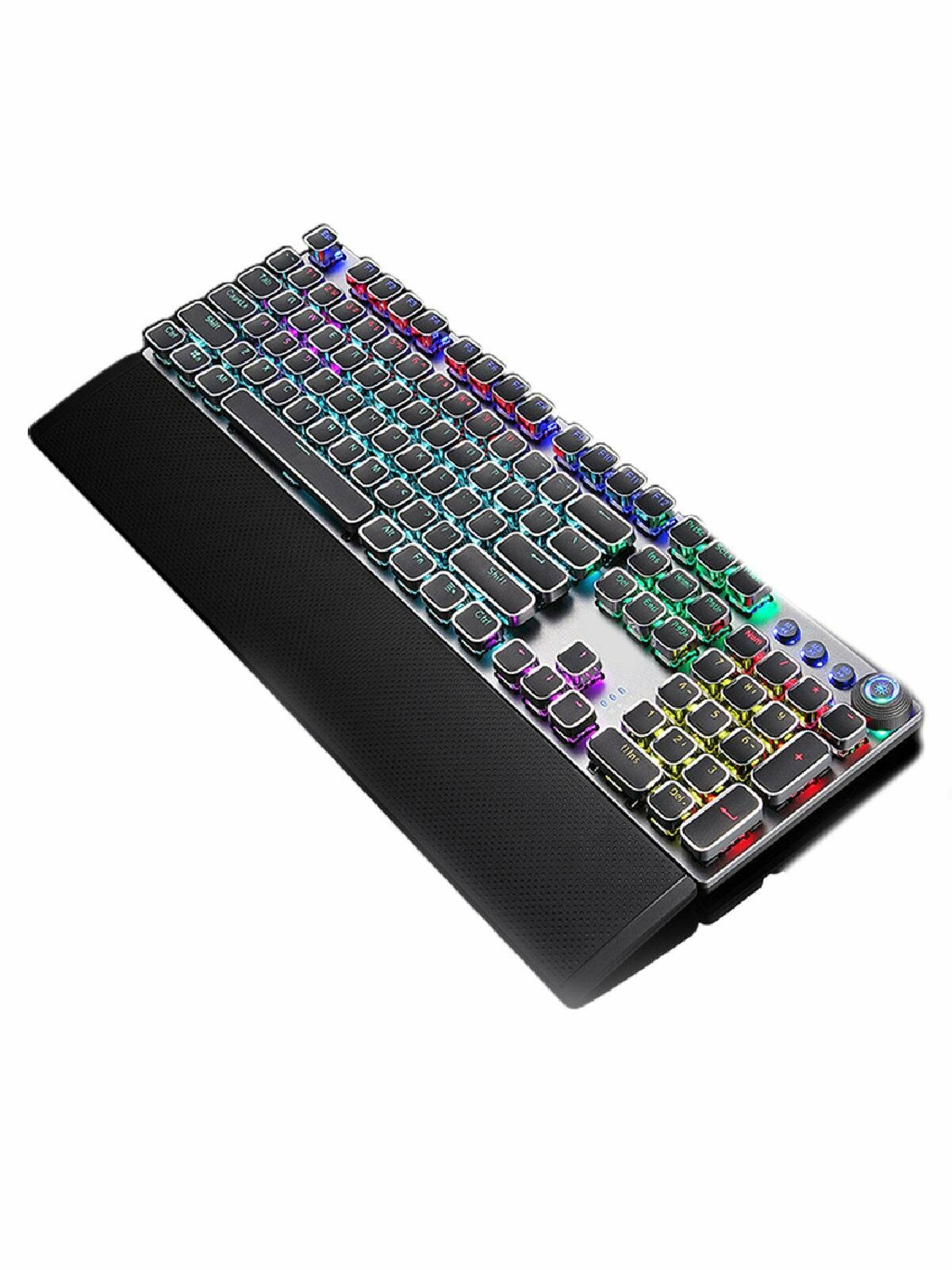F2058 Green Axis Punk Mechanical Keyboard Mechanical Gaming Keyboard, Blue Switches, USB Wired, Cool Wireless