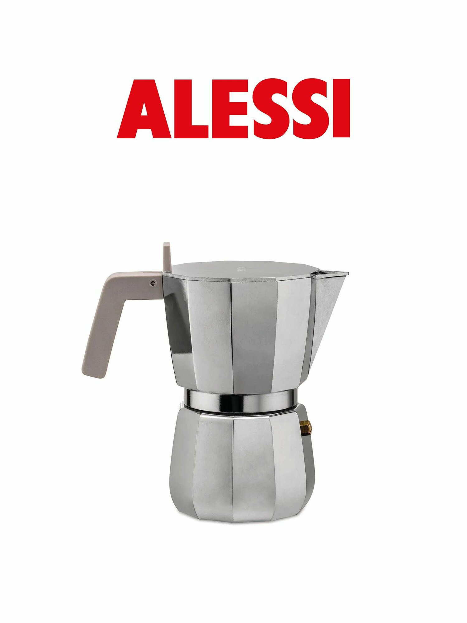 Гейзерная кофеварка Alessi "Moka" DC06/3, чашка 3, хромированный цвет