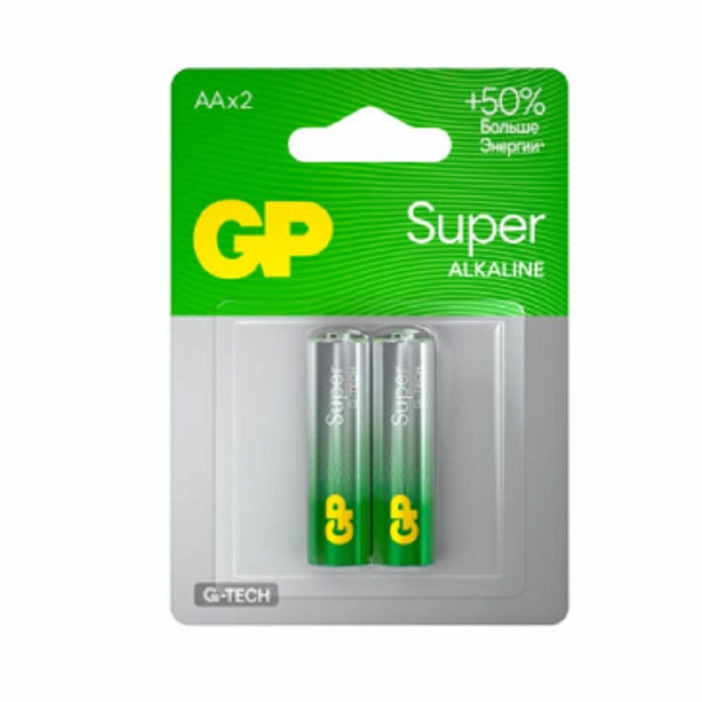 Gp Батарейка 15AA21 - 2CRSBC2 20 160 Super Alkaline G - Tech 2 шт. в уп - ке