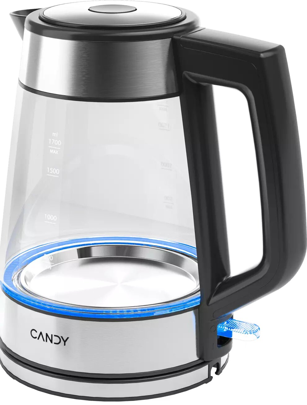 Чайник электрический CANDY CK-302, объем 1.7 литра, термостойкое стекло