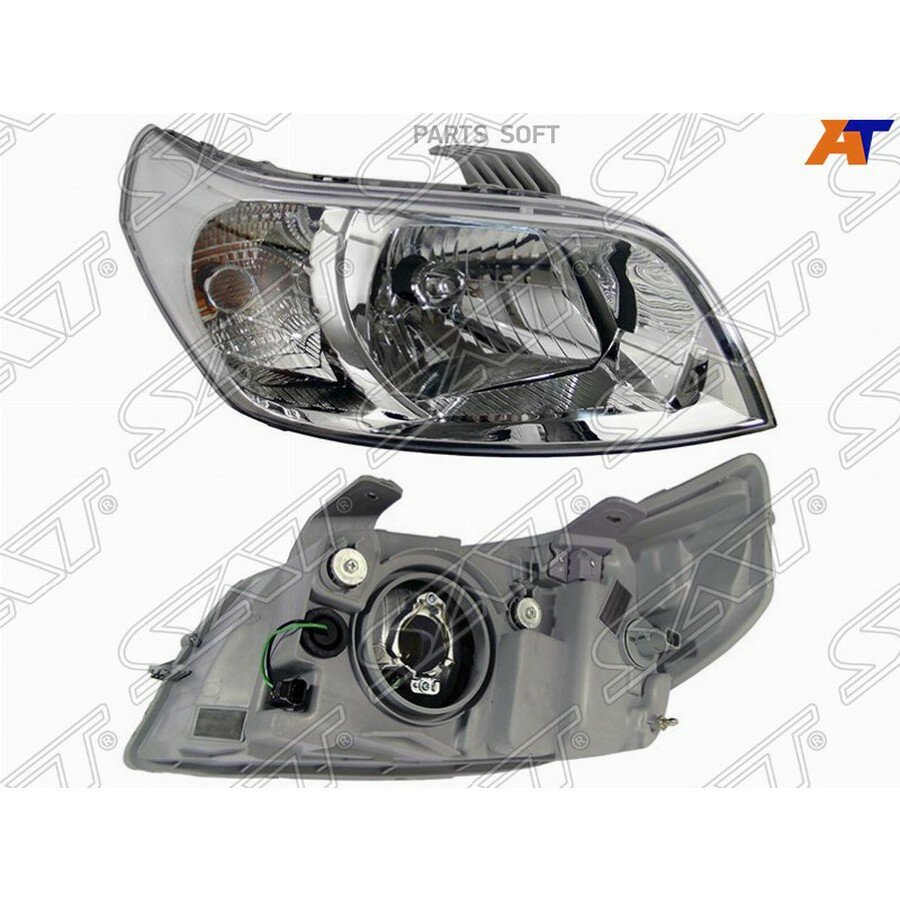 Фара Chevrolet Aveo 05-11 / Daewoo Gentra 05-11 (Справа/ Ручная регулировка/ 5D HBK) от официального дистрибьютора, SAT, артикул ST2351105RLDEN