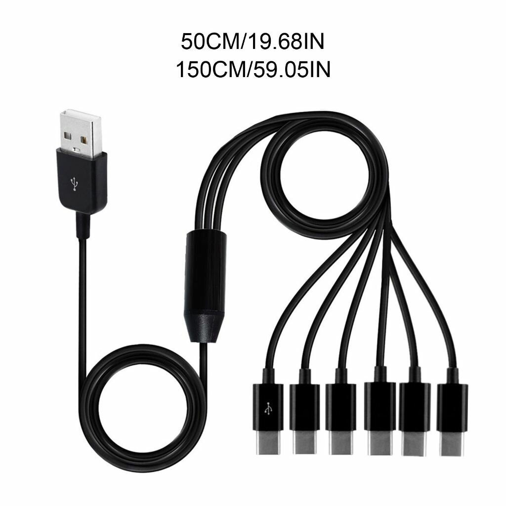 Аудиокабель, Разъемы USB2.0 Type A на 6 разъемов Type-C Разветвитель UsbC Y Для синхронизации данных Шнур для зарядки