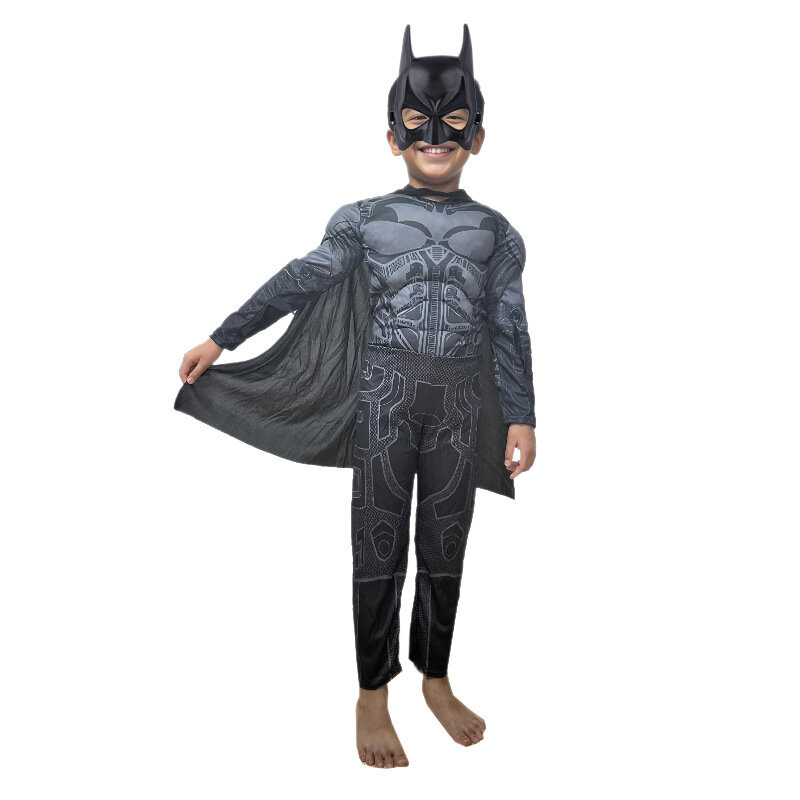 Новый костюм Бэтмена с мускулатурой для Хэллоуина, детский костюм для косплея, наряд для мальчиков