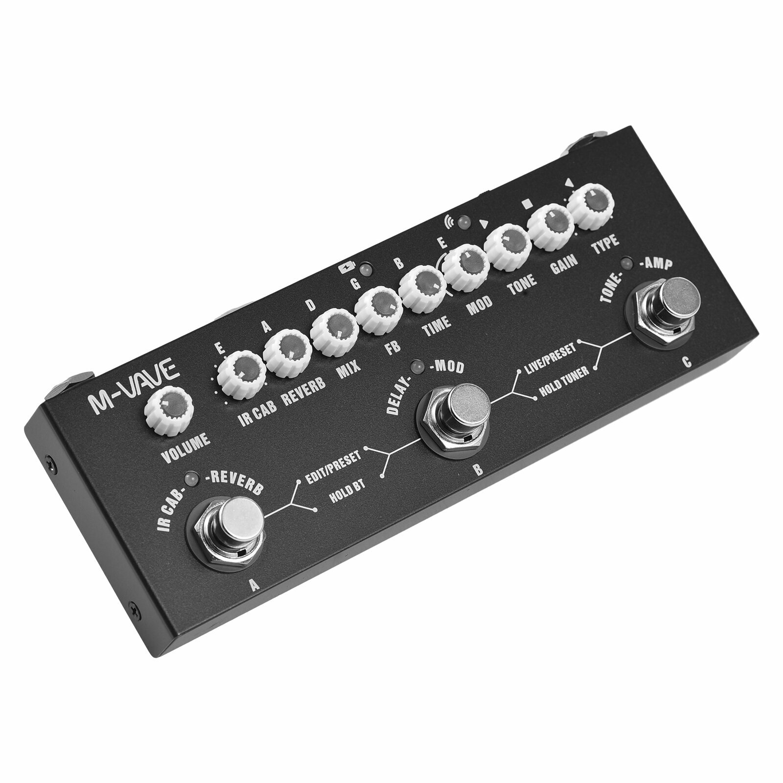 M-VAVE CUBE BABY — портативная многофункциональная электрогитара с эффектами, функцией беспроводного воспроизведения музыки, записью с телефона и аудиоинтерфейсом Type-C.