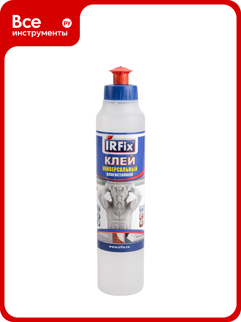 Универсальный влагостойкий прозрачный клей IRFIX 0,25 л 20035, приклеивания декоративных элементов