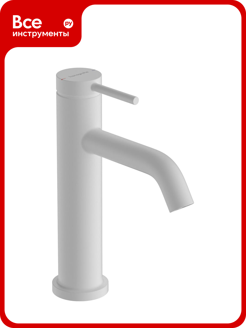 Смеситель для раковины Hansgrohe Tecturis S 110, однорычажный, со сливным гарнитуром, матовый белый 73310700 надежной конструкции