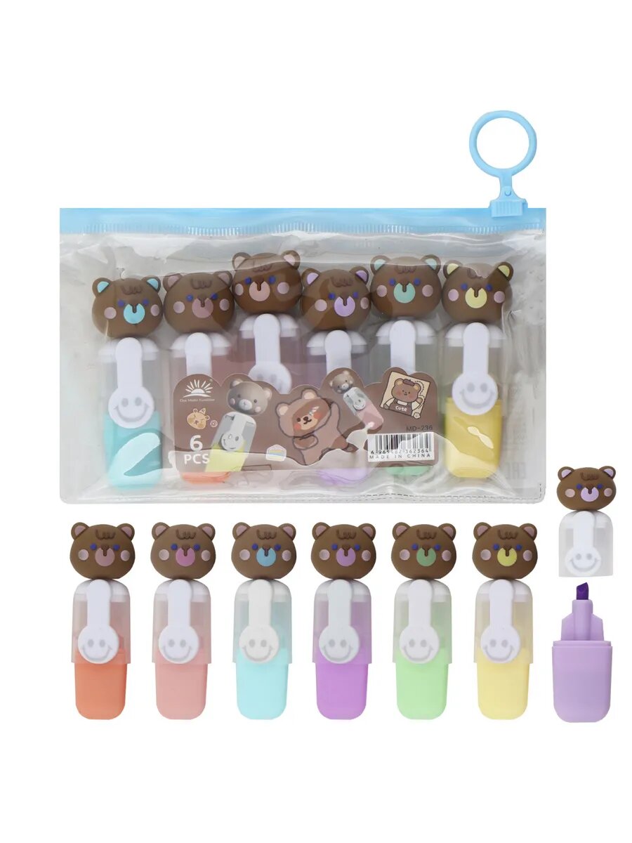 Набор перманентных маркеров 6 шт 1-4 мм