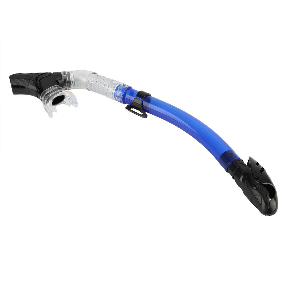 Full Dry Breathing Tube with Comfortable Silicone Mouthpiece and Single Valve (dark blue)