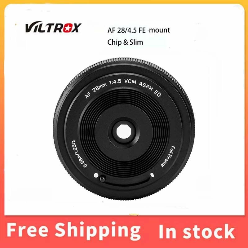 Объектив VILTROX 28mm f4.5 Pancake для Sony E, автофокус 28mm f/4.5 FE чипс-размер ультратонкий полнокадровый объектив для Sony E Mount