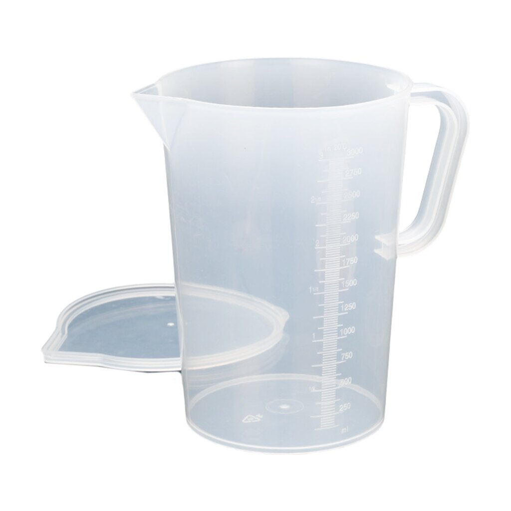 Функциональные Мерные Кувшины объемом 3000 мл с Крышкой для Смешивания краски и использования на кухне
