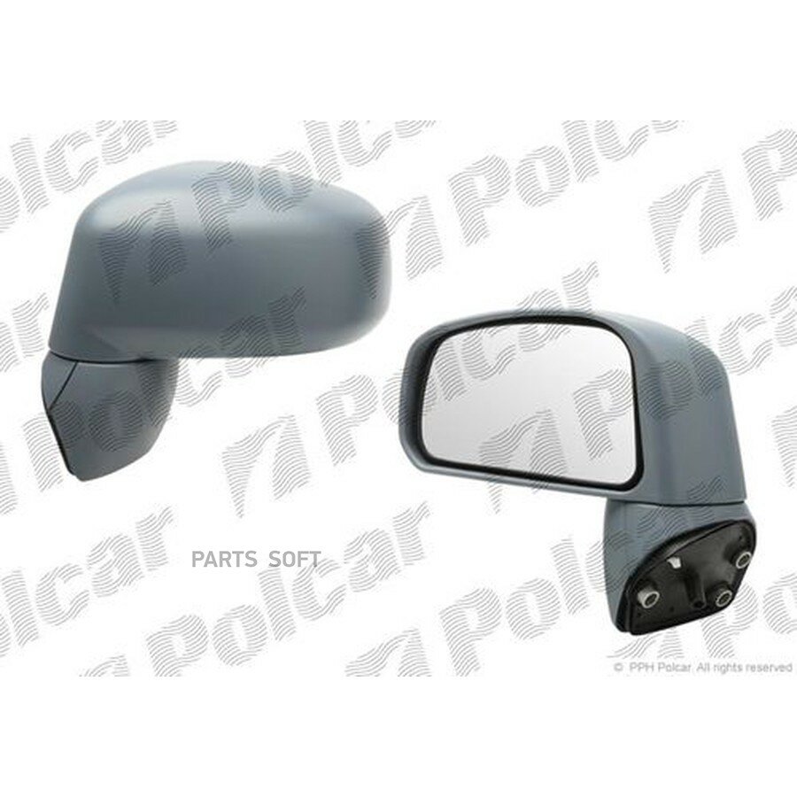 Зеркало внешнее правое Nissan Tiida /управл мех./ 07-11, под покраску, от официального дистрибьютора, POLCAR, артикул 2758521M